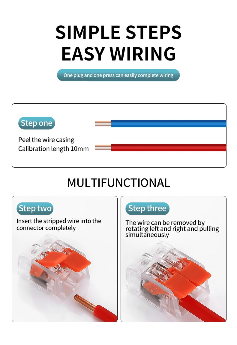 Connector 2 Pin For Led 412 Spring Terminal Connector 413 Plastic ...