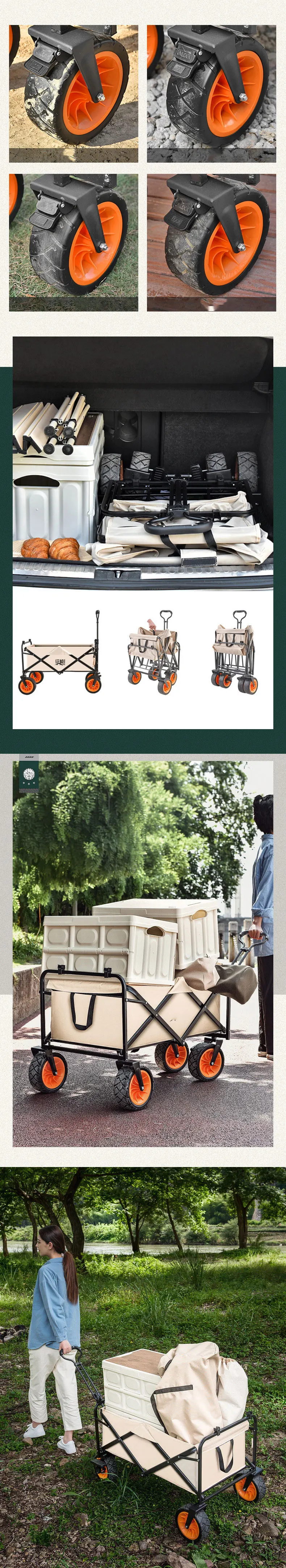 Outdoor Garden Beach Trolley Fishing Folding Camping Cart Wagon ...