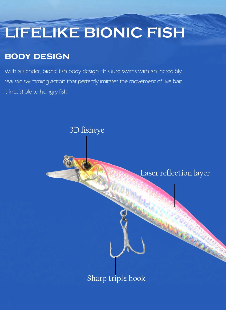 New Arrival Hard Minnow Fishing Lure With Hook For Seawater River Lake ...