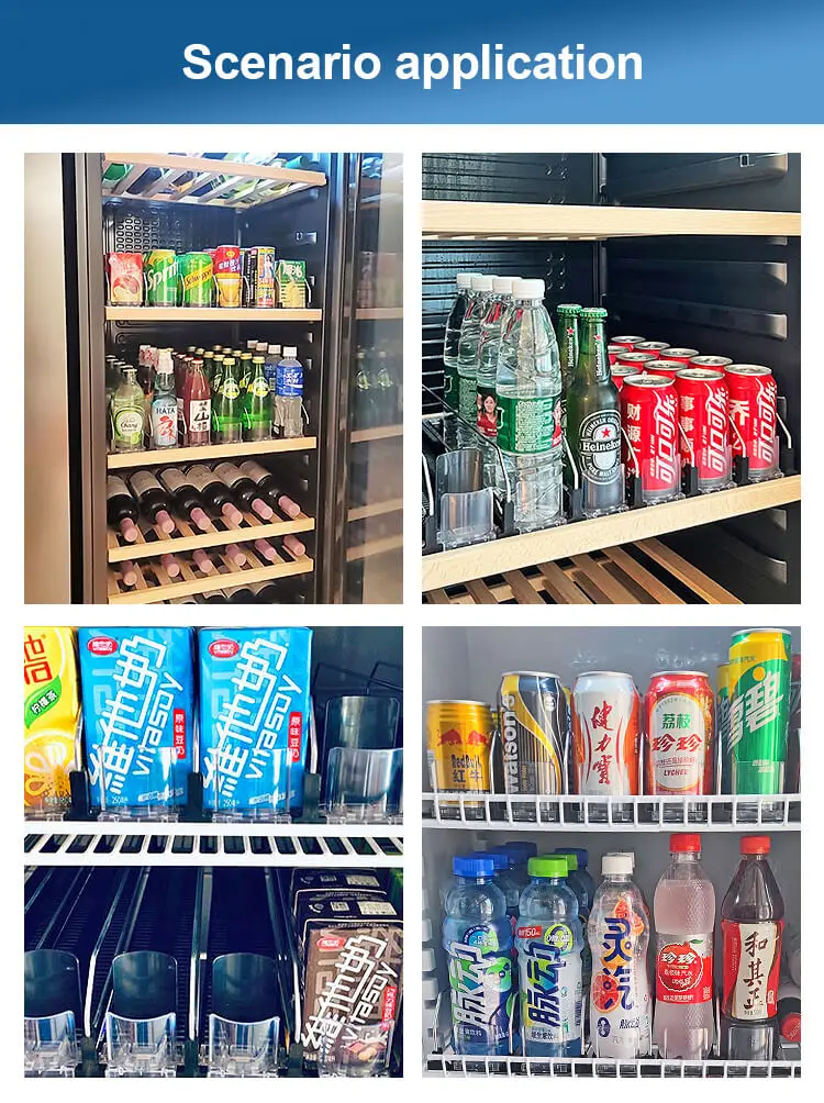 10 Lane Pusher Glide Drink Bottle Organizer,Adjustable Beverage Spring ...