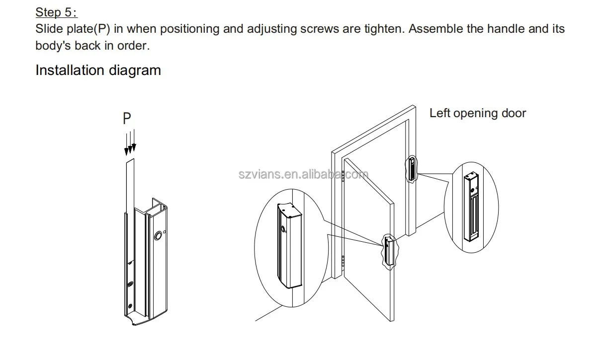 Vians 600lbs Door Handle Electromagnetic Lock Power Indicator Light ...