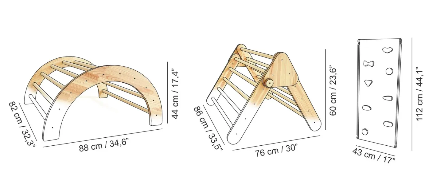 Lm Kids Montessori Climbing Gym Kids Climbing Frame Climbing Triangle ...