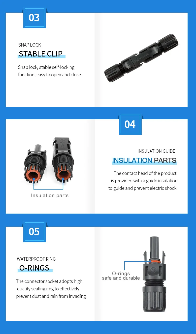 Tinned Copper 2 Pin Male Female Connector 1000v 30a Pv004-en Pv Solar ...