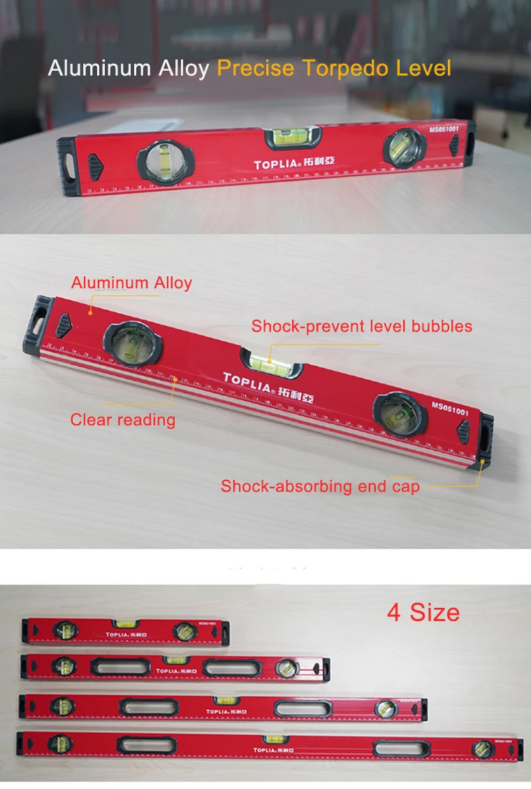 TOPLIA Torpedo Level 3 Different Bubbles Measuring Shock Resistant ...
