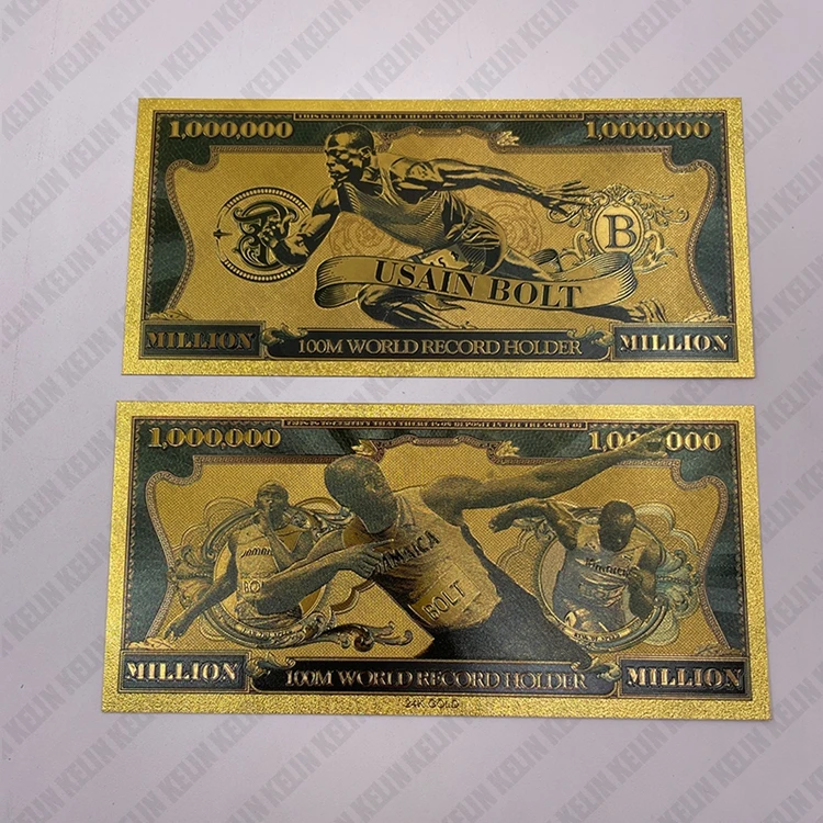 Collection Lucky Card Usain Bolt Gold-Plated One Million Dollar ...