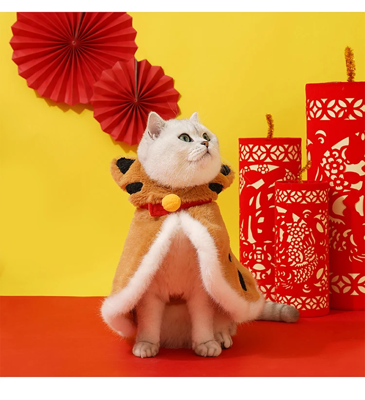 Holiday Party Comfortable Breathable Cute Tiger Cloak Pet Cat Clothes ...
