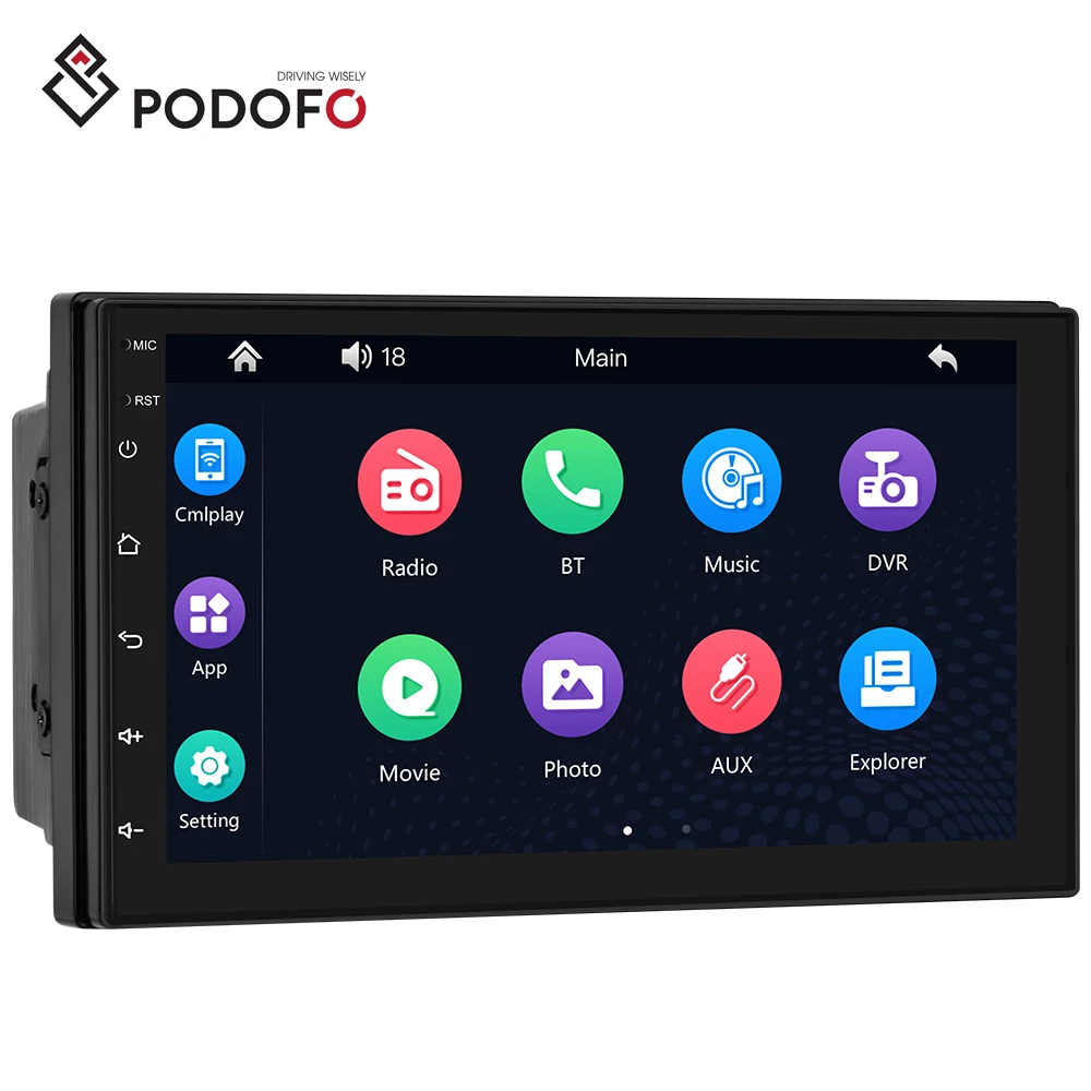 Podofo Double Din Car Stereo Carplay & Android Auto Car Radio ...