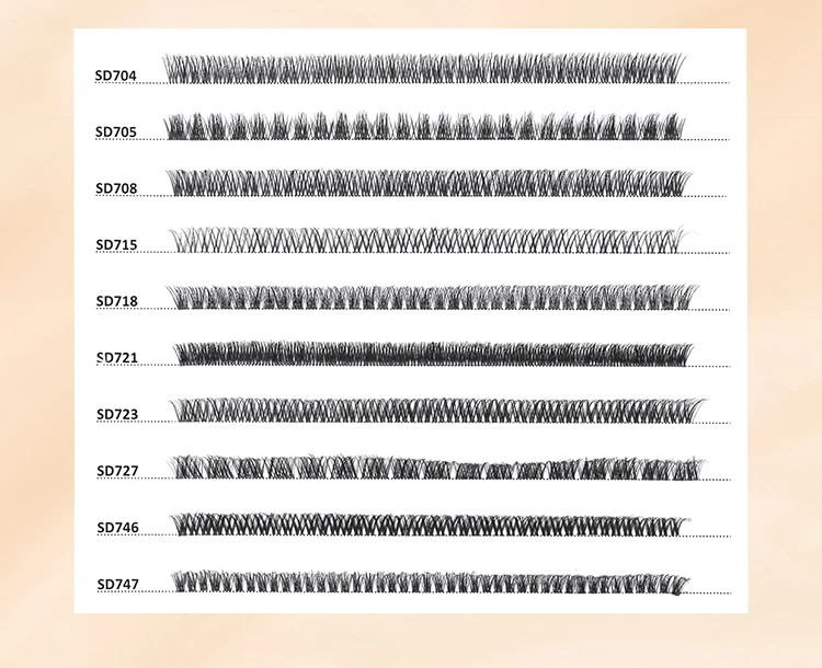 Hollyren Private Label Cluster Lash Mink Natural Precut Segmented ...