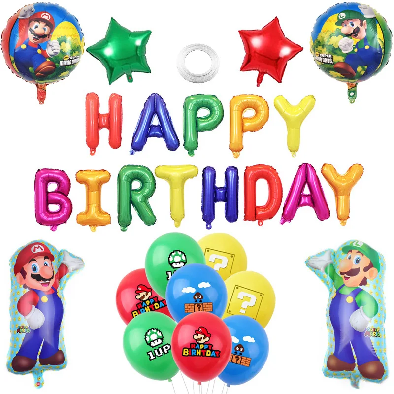 Super Mario Bros Balloons Mario Party Supplies For Kids Birthday Party ...