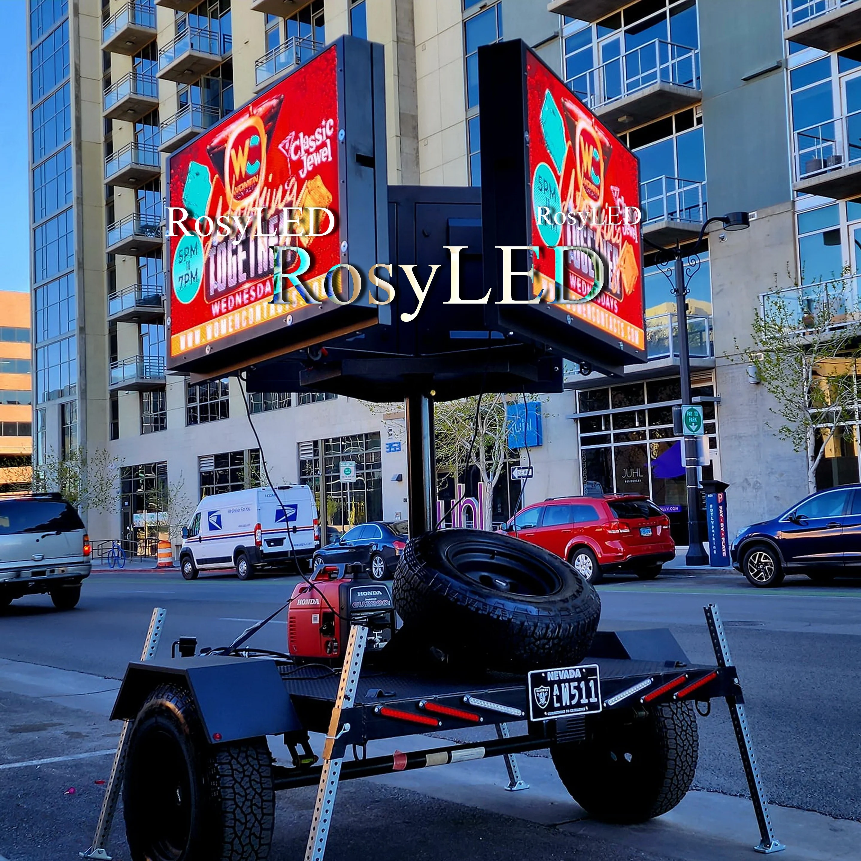 Mobile Truck Trailer Hitch AD P5 LED Sign - Full Color