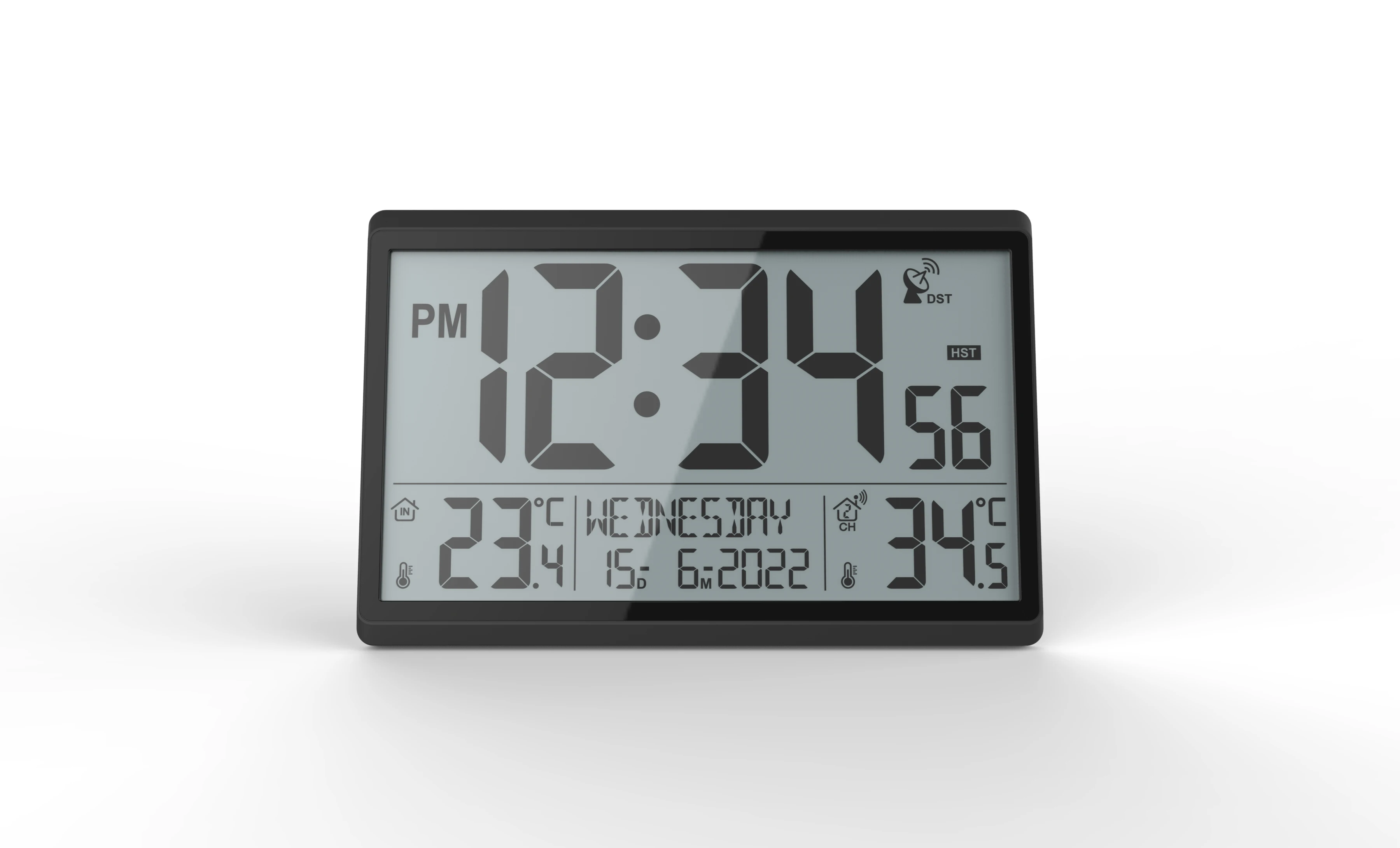 7 Languages Weekday Rcc Atomic Jumbo Lcd Digital Clock Wall Clock - Buy ...