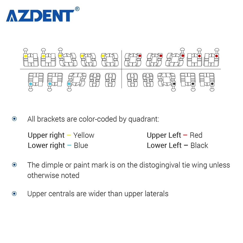 Azdent Orthodontic Brackets Dental Metal Bracket Dental Braces 345 ...