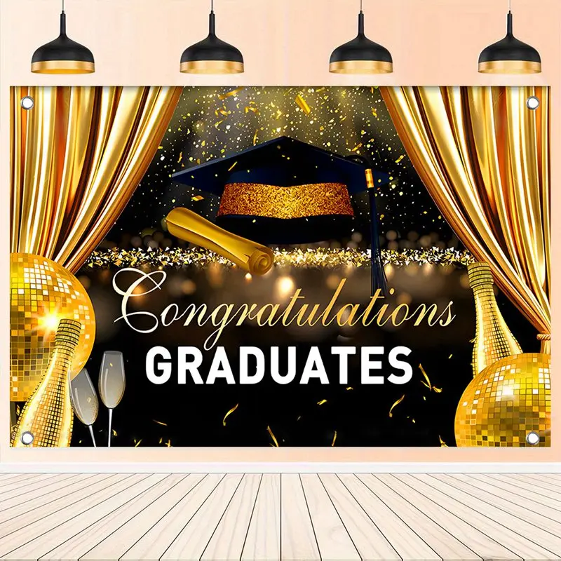 Graduation Backdrop Congratulate Grad Backdrop Graduation Celebration ...
