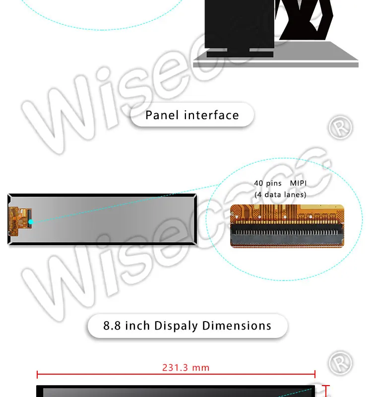 8.8 Inch LCD Display - High Resolution & Hard Coating
