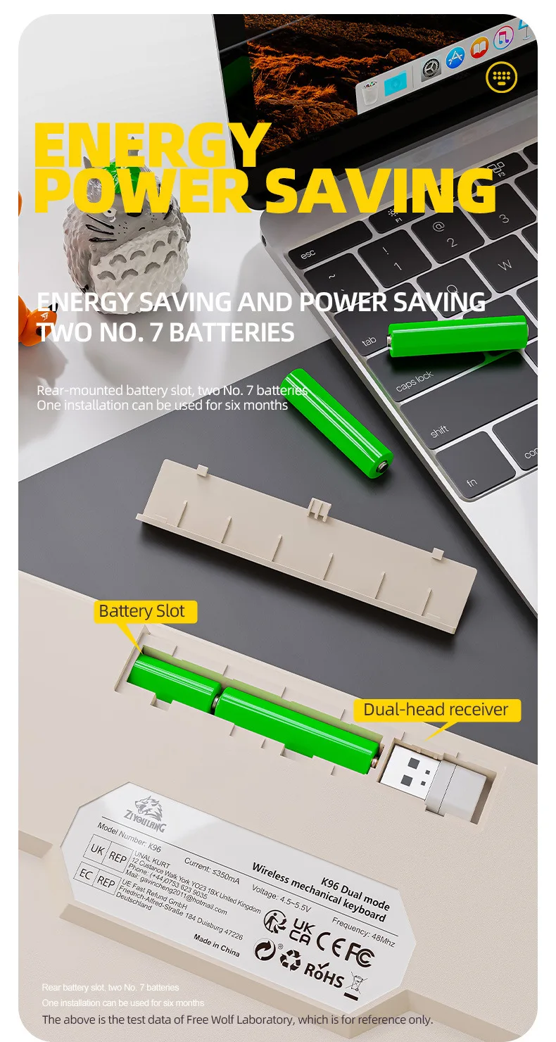 K96 Wireless Mechanical Keyboard - Dual Mode 2.4G BT5.0