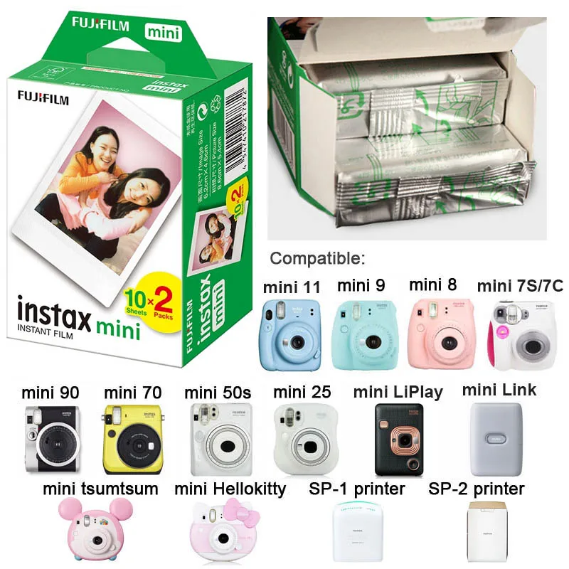 Fujifilm Instax Mini Film White Edge Photo Paper For Mini 11 9 8 7s 40 ...