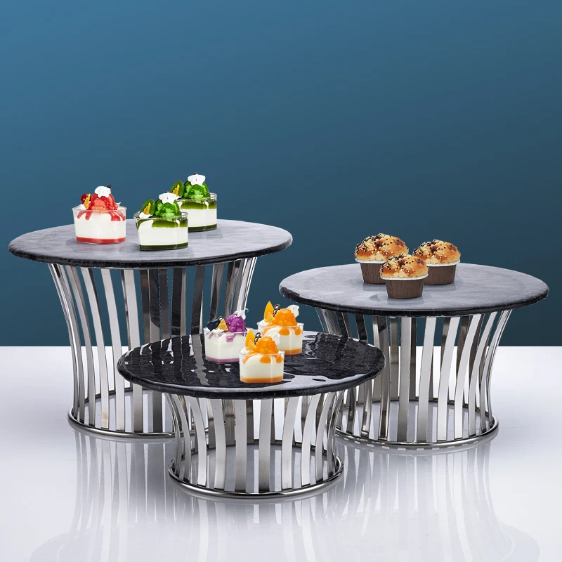 Luxury Gold Modern Stainless Steel Buffet Stands Square Wedding Food ...
