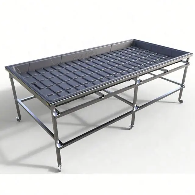 Vertical Hydroponic Grow Rack Flood Table Ebb Flow Rolling Benches ...