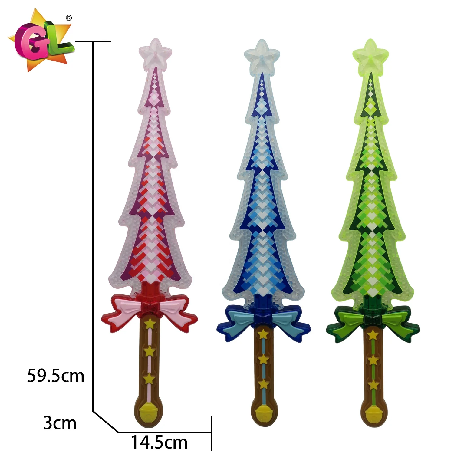 Light up Xmas Wand With Sound With 23 LEDS Plastic Led Electric Glowing ...