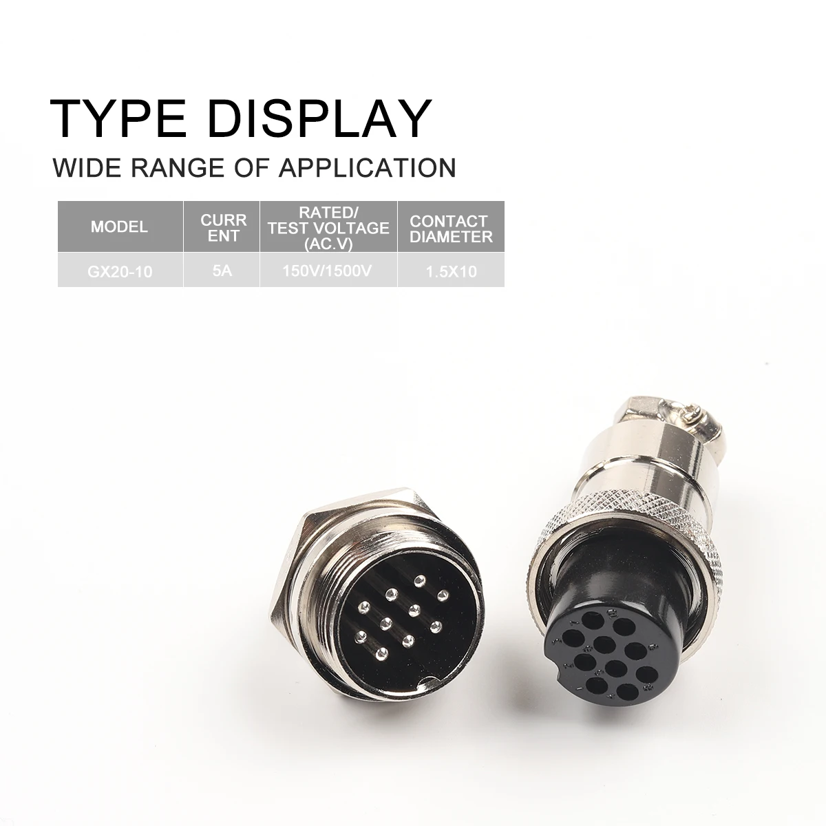 Electrical Gx20 10 Pin Screw Female Male Round Connector Aviation Socket Plug Metal Wire ...