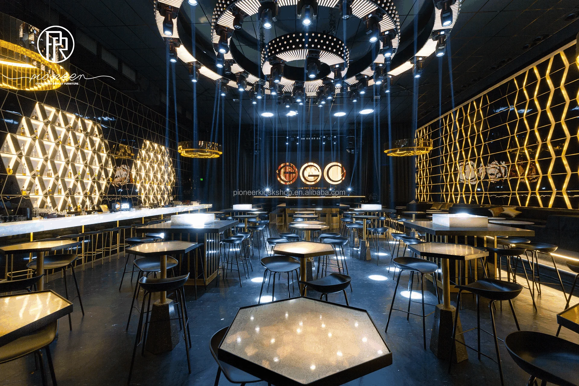Customized Hookah Bar Counter Shisha Lounge Club Couch Design