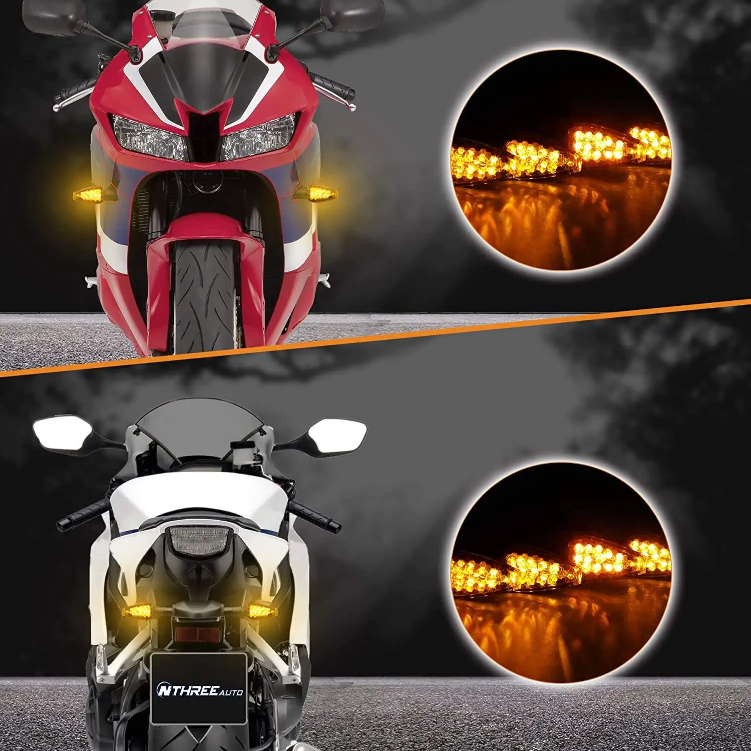 Universal Motorcycle Led Turning Light Yellow Motorcycle Turning Lights ...