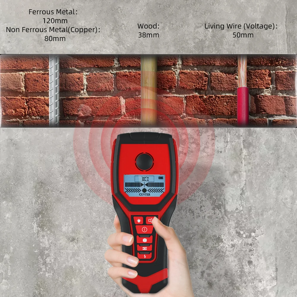 Industrial Metal Detector Measuring Instrument Rebar Scanner Wall Cable ...