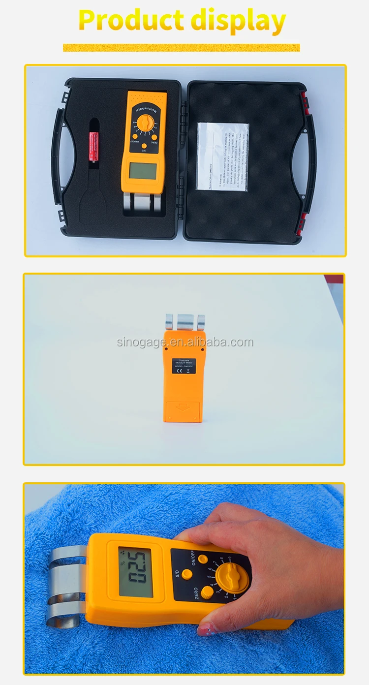 Portable DM200T Clothing Moisture Meter Damp Tester for Garments and ...