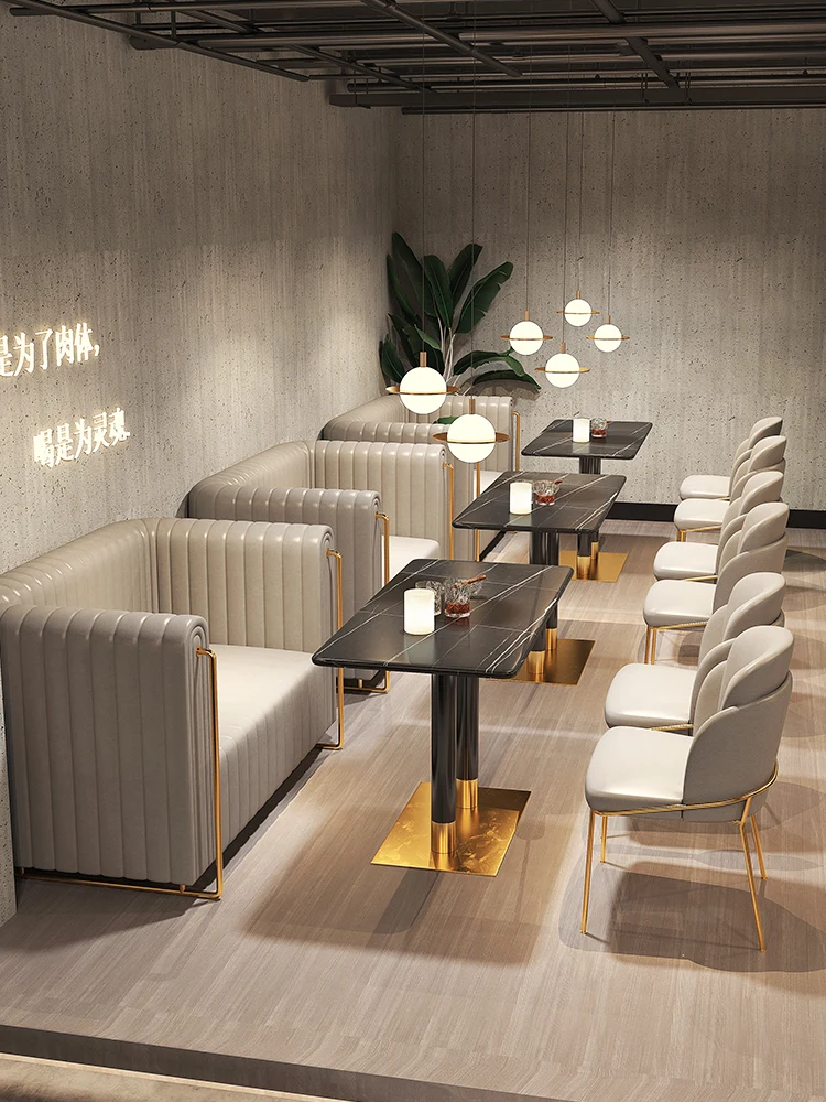 Custom American Style Sofa Booth Bar Luxury Table & Chair