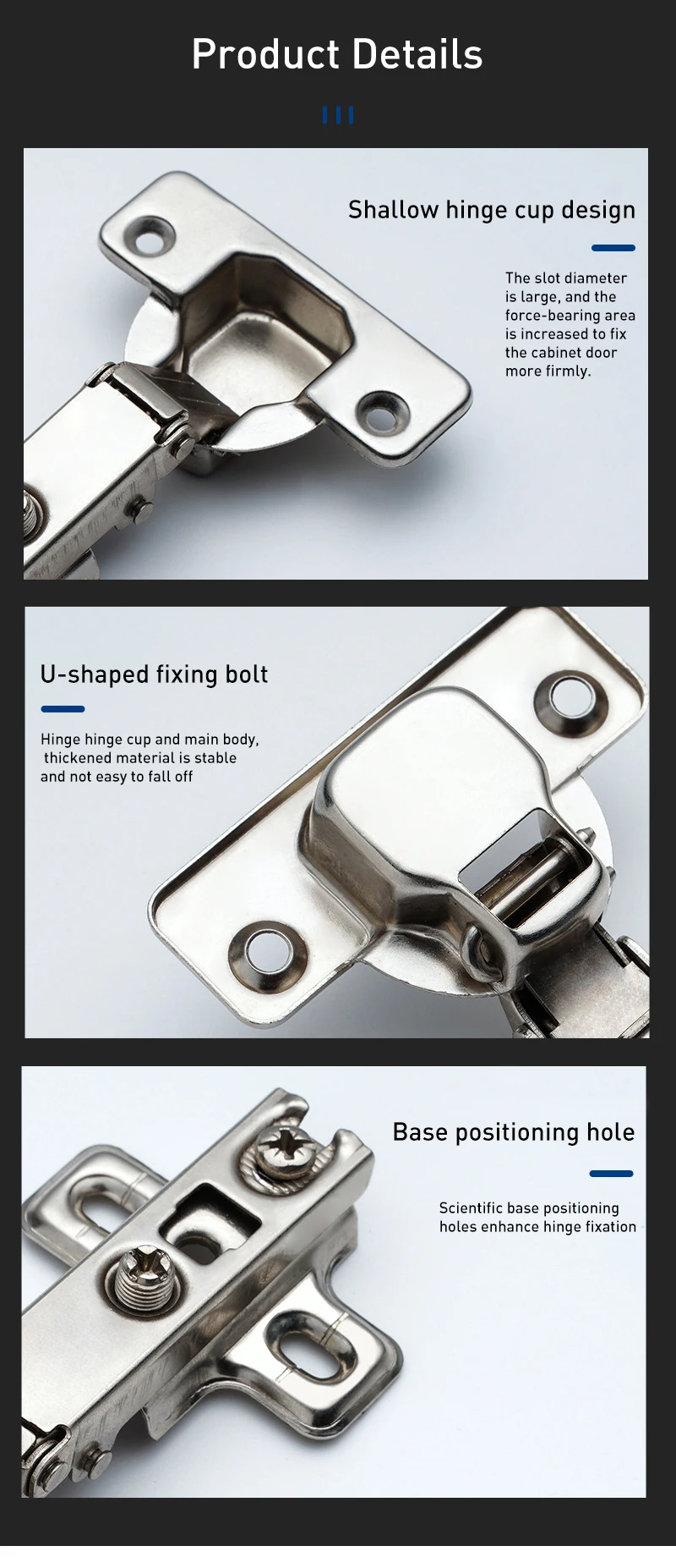 Furniture Hardware Cabinet Hinge 32mm Cup Cabinet Hydraulic Hinge Full ...