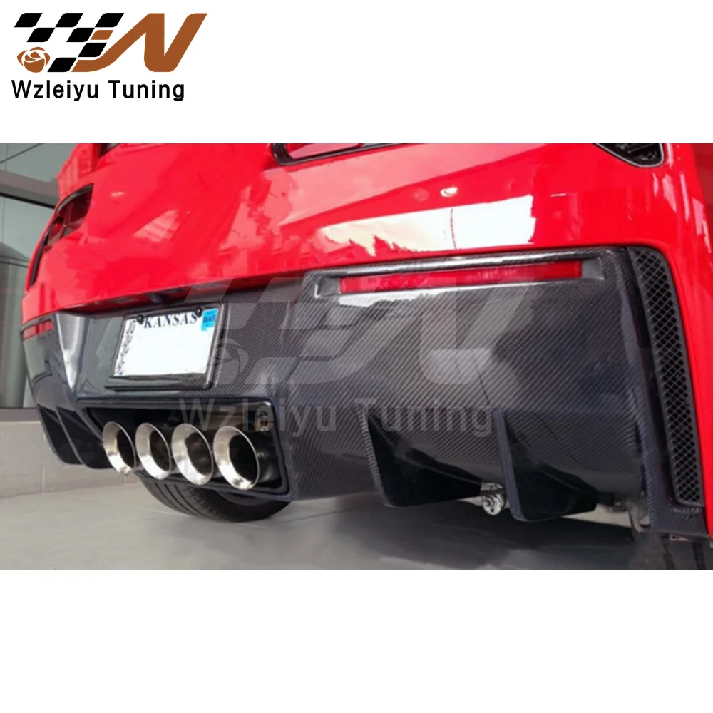 Carbon Fiber Rear Bumper Diffuser Fit For Chevrolet Corvette C7 14-17 ...
