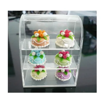Acrylic Bakery Display Case Cabinet Shelving Handcraft Dollhouse Mini ...