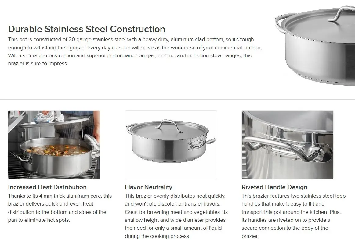 12qt Commercial Brazier/braising Pot Heavy-duty Large Induction ...