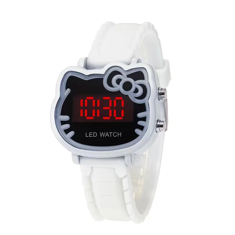 Little Girl Cute Cartoon Watch Girl Helloo Kitty Children Led ...