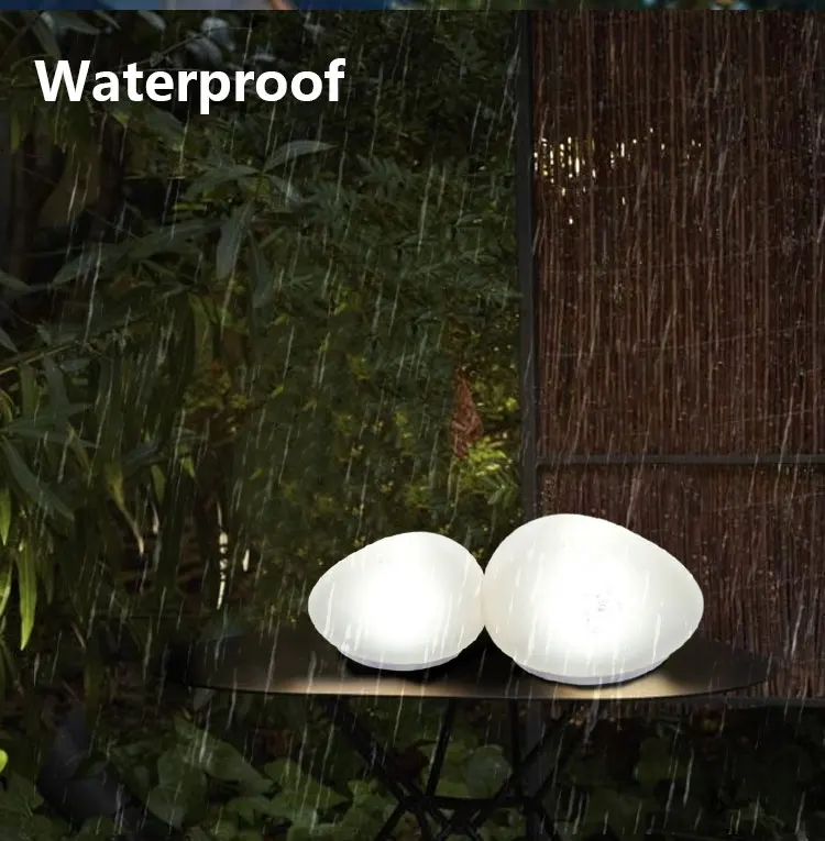 Outdoor Waterproof Decorative Glass Stone Garden Ornament Solar Ground ...