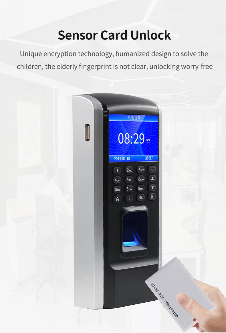 Stylish Security Guard Time Clock Access Control Terminal Biometric Id ...