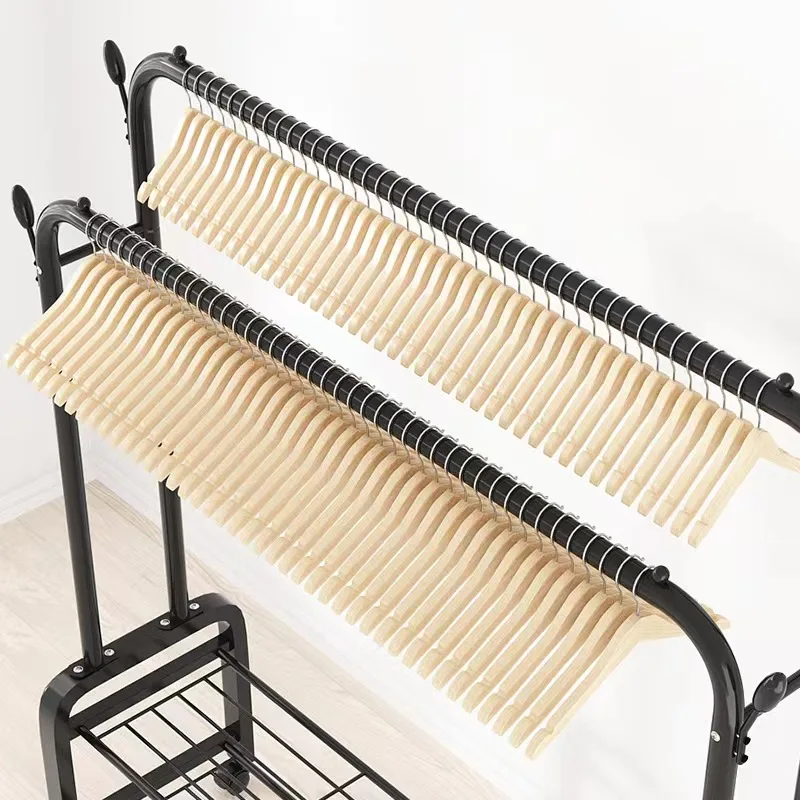 Modern Design Movable Iron Clothes Rack with Wheels for Bedroom Home ...