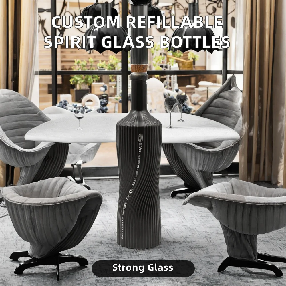 Wholesale Price Custom Qingdao Refillable 500ml Gin Whisky Wine Vodka ...