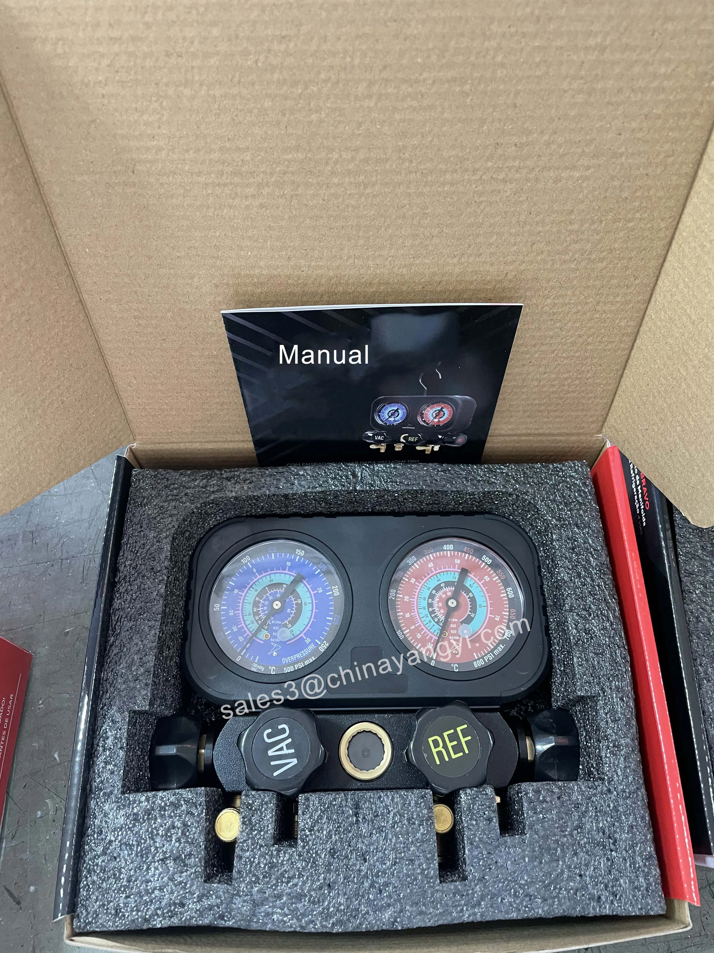 Hvac Gauges 3 Way Ac Manifold Gauge Set For R22/r32//r410a/r134a ...