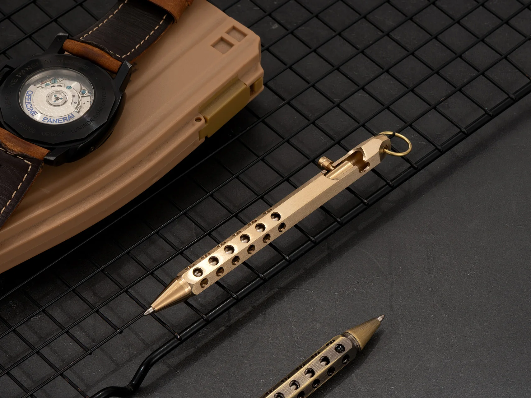 Solid Brass Hexagon Structure Logo Ball Pen Gun Style