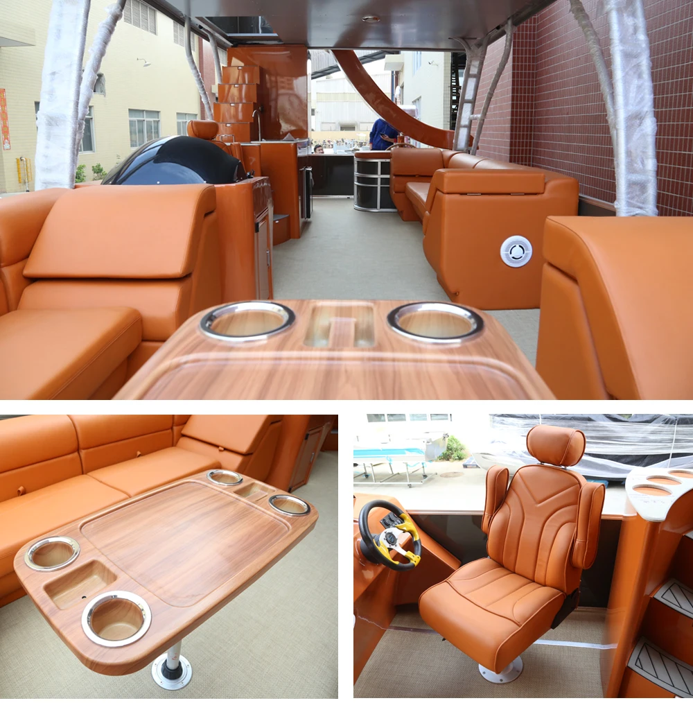Custom 30ft Luxury Aluminium Party Barge Fishing Pontoon