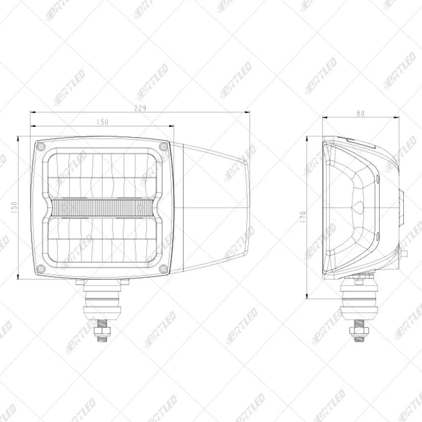 LED Snowplow Headlight for Truck DOT SAE ECE R112 Approval From ...