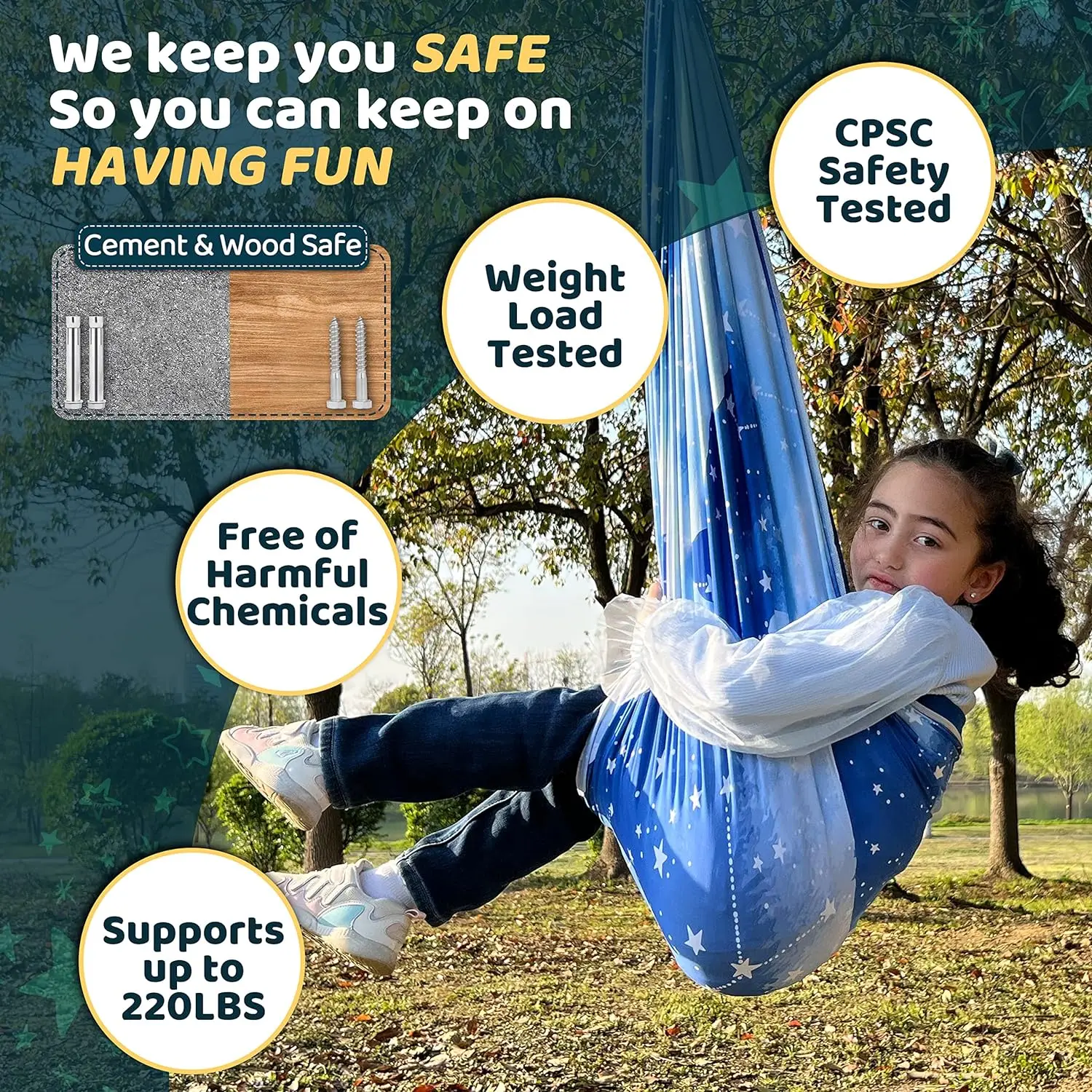 2024 Sensory Swing For Kids Indoor 360 Swivel Hanger Hardware Double ...