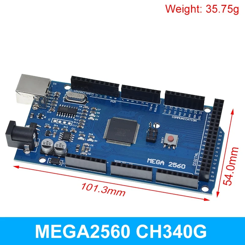 TZT MEGA2560 MEGA 2560 R3 (ATmega2560-16AU CH340G) AVR USB board ...