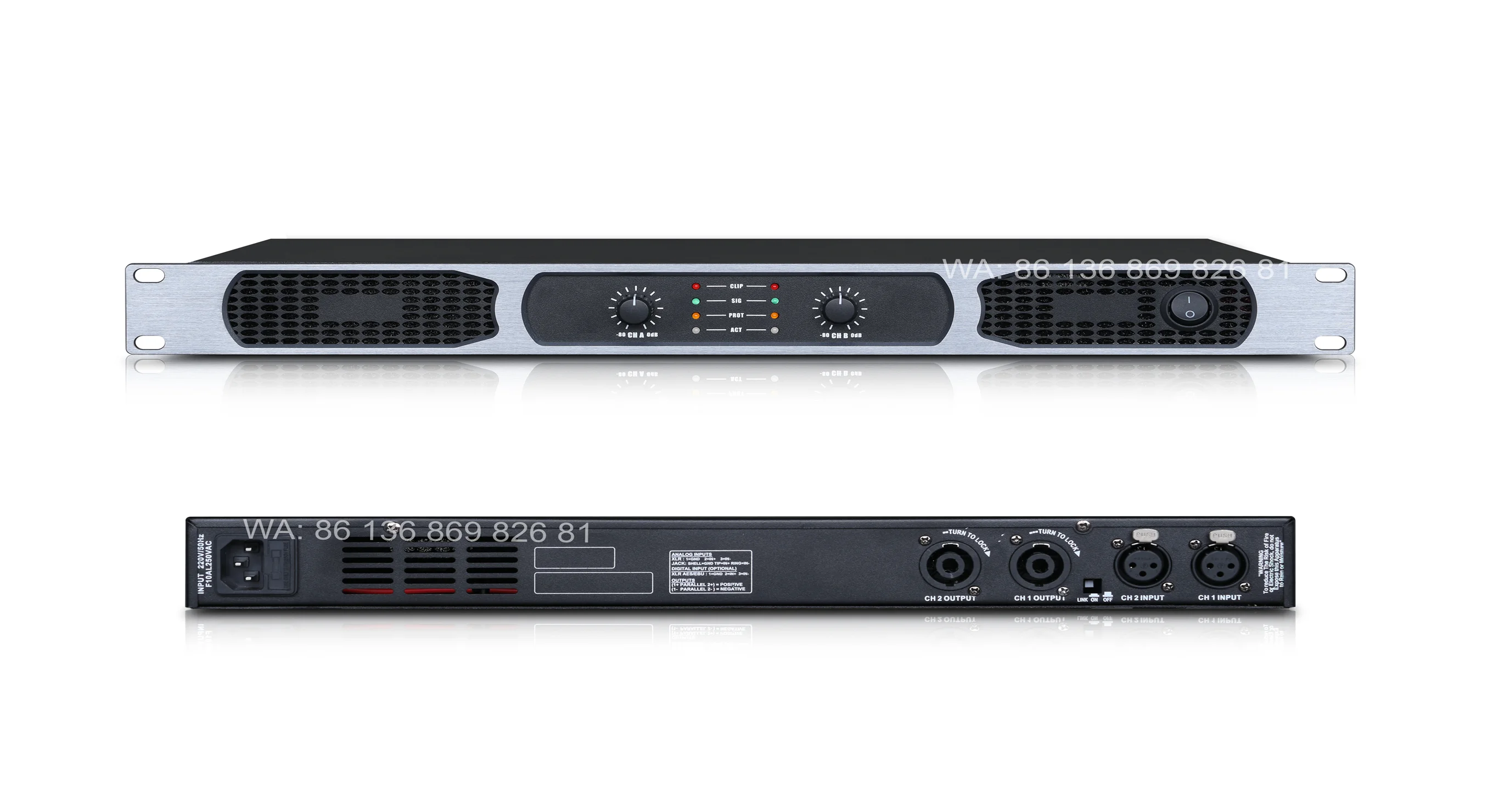 1U Professional Power Amplifier - 2000 Watt Class D Sound