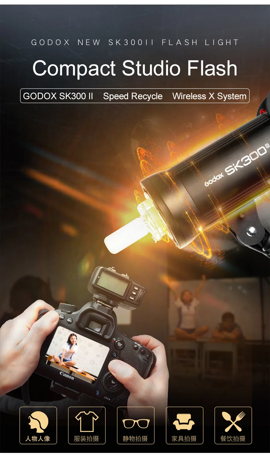 Godox SK300II 300ws Studio Strobe with Built-in Wireless X System