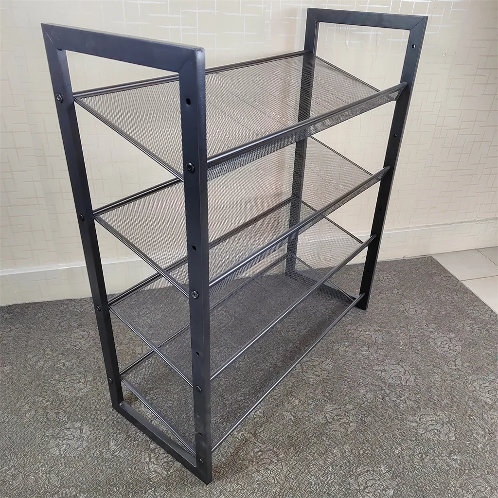 Stackable Metal Mesh Shoe Racks - Versatile Storage Solutions