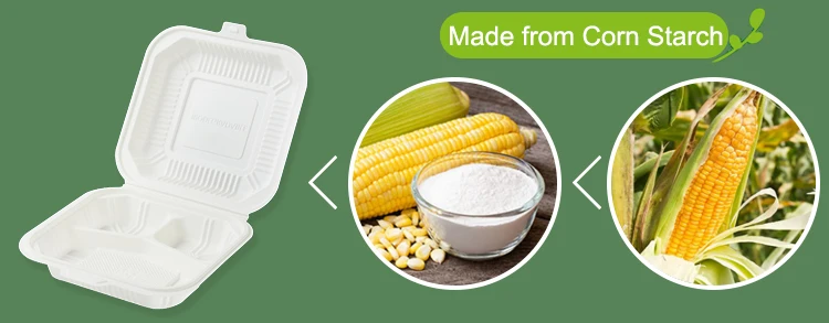 Oem Logo Clamshell Take Out Bento Food Containers 3 Compartment Lunch ...