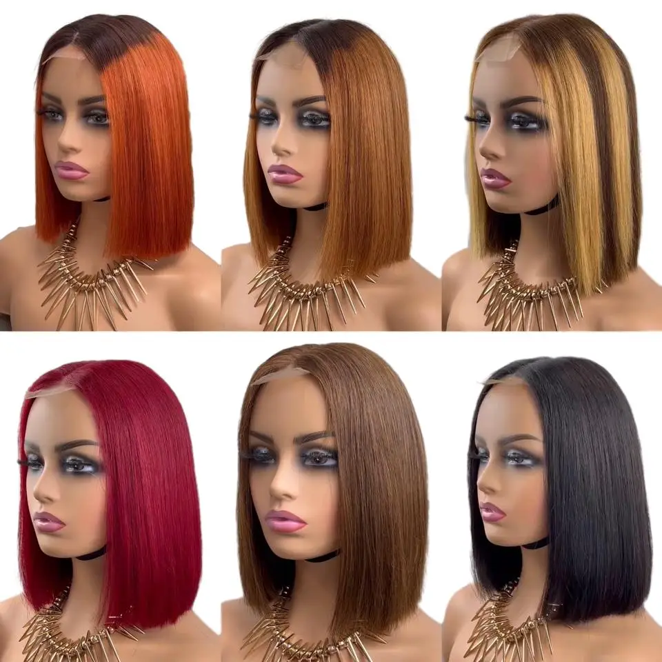 2x6 Kim Closure Super Double Drawn Bob Wig Bone Straight