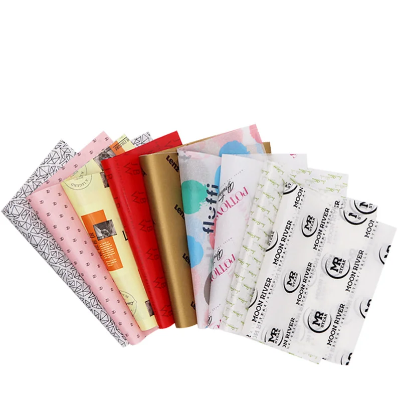 Custom Printed Logo Gift Wrapping Paper - Black Pink Flower Tissue Paper